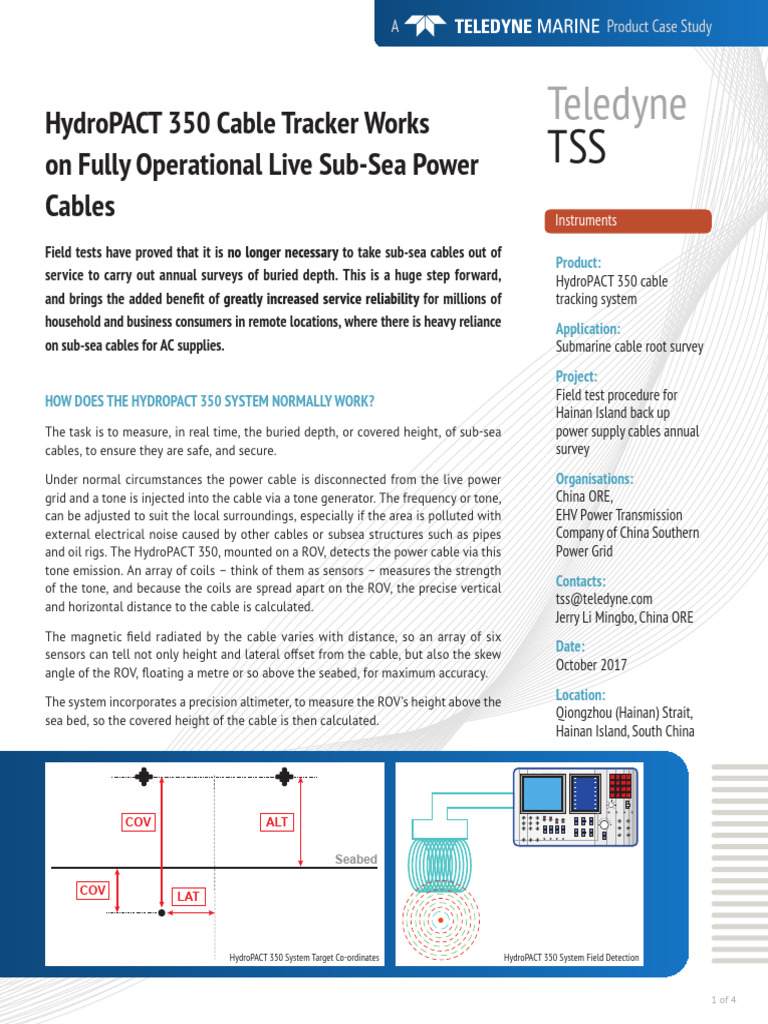 HydroPACT 350: Live Cable Tracking Success | PDF | Electric Power ...