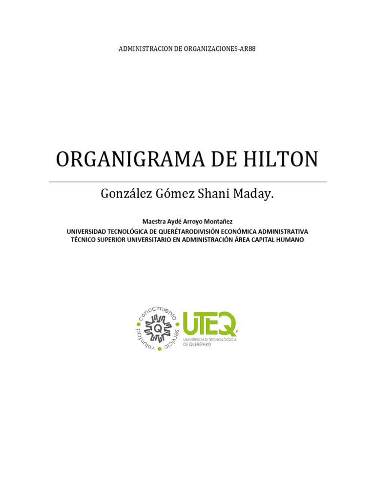 Organigrama y Estructura de Hilton | PDF | Business