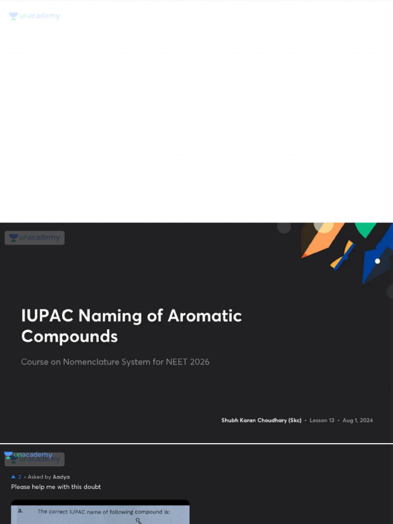 IUPAC Naming of Aromatic Compounds With Anno | PDF