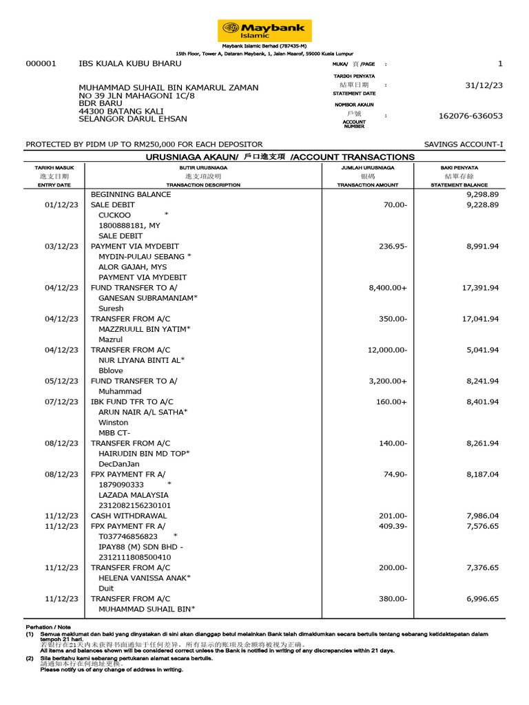 Account Transactions Summary 2023 | PDF | Business | Banking Technology