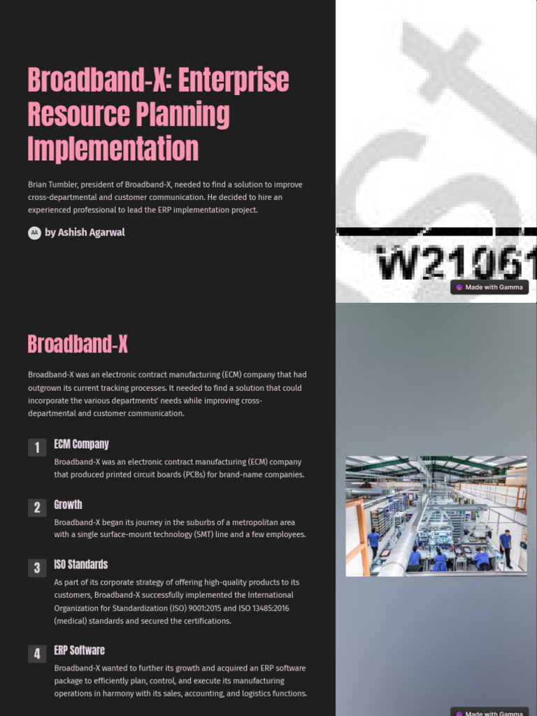 Broadband X Enterprise Resource Planning Implementation | PDF | Enterprise Resource Planning ...
