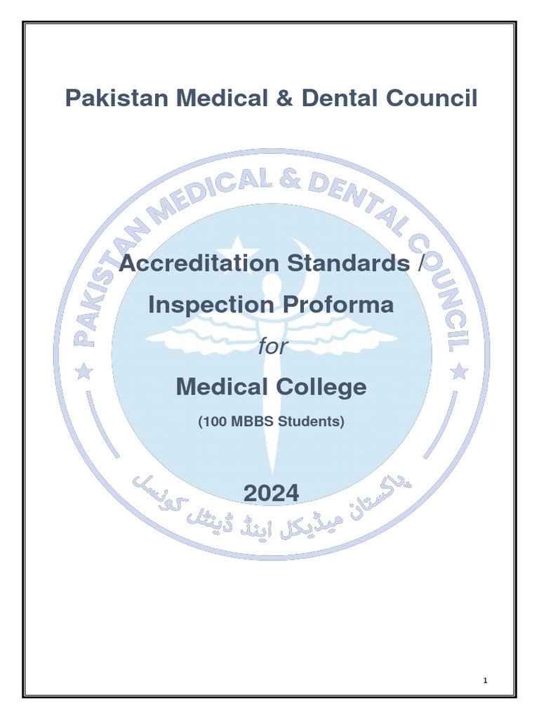 Final Accreditation Standards - Inspection Profomae For Med. College ...
