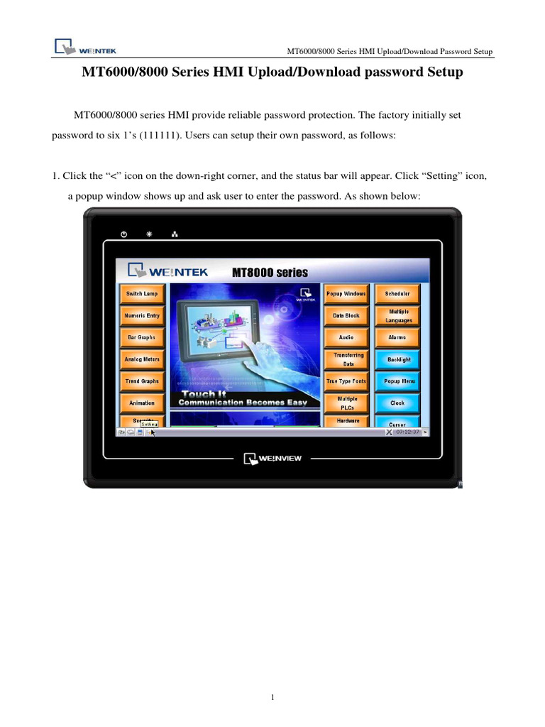 FAQ 14 MT6000 8000 Series HMI Upload Download Password Setup | PDF ...