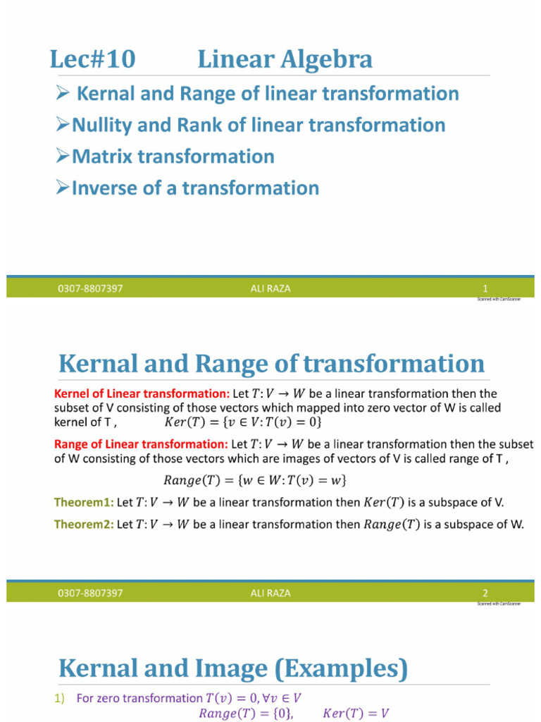 Linear Algebra 10 | PDF
