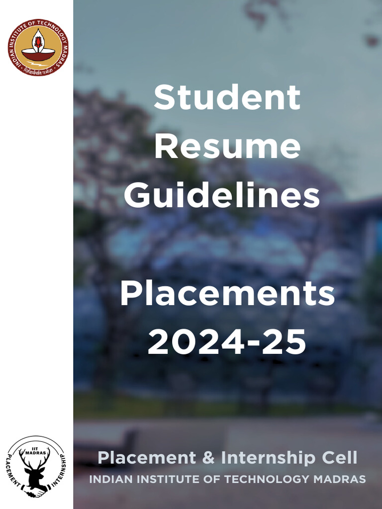 Placement Resume Guidelines 2024-25 | PDF