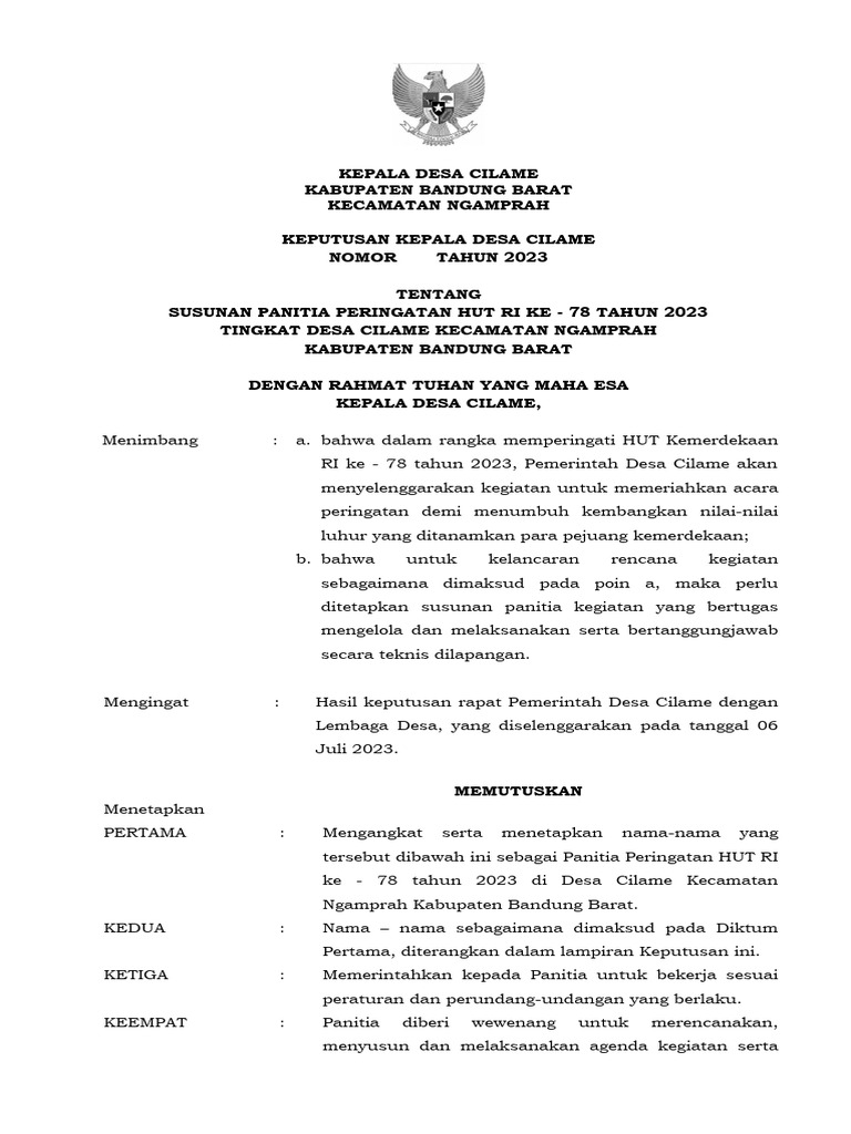 SK Panitia Hut Ri | PDF