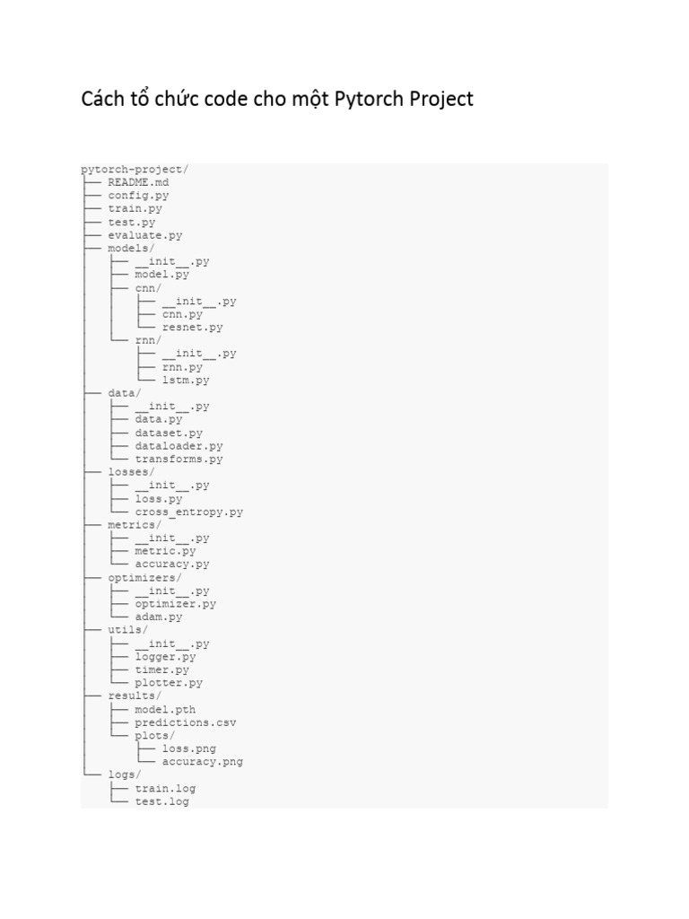Cách T CH C Code Cho M T Pytorch Project | PDF