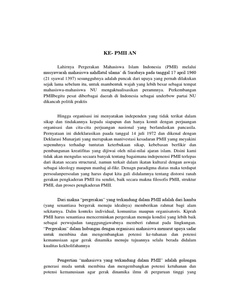 Essay Ke Pmii An | PDF