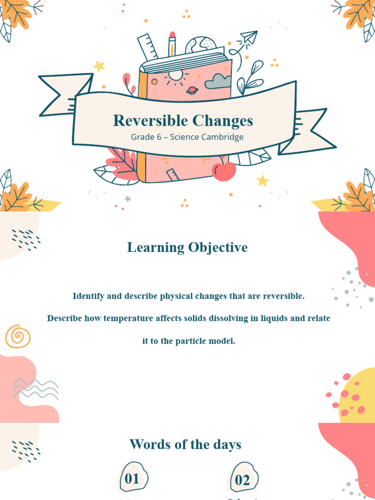 9 UNIT 2 - 2. 3 Reversible Changes | PDF | Water | Materials Science