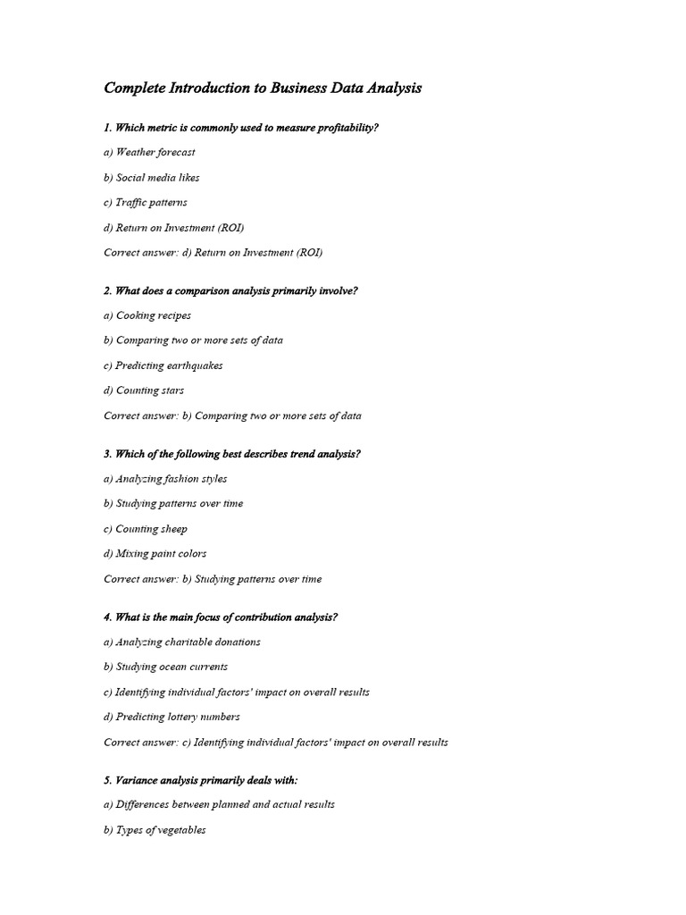 Business Data Analysis Fundamentals | PDF | Analytics | Data Science