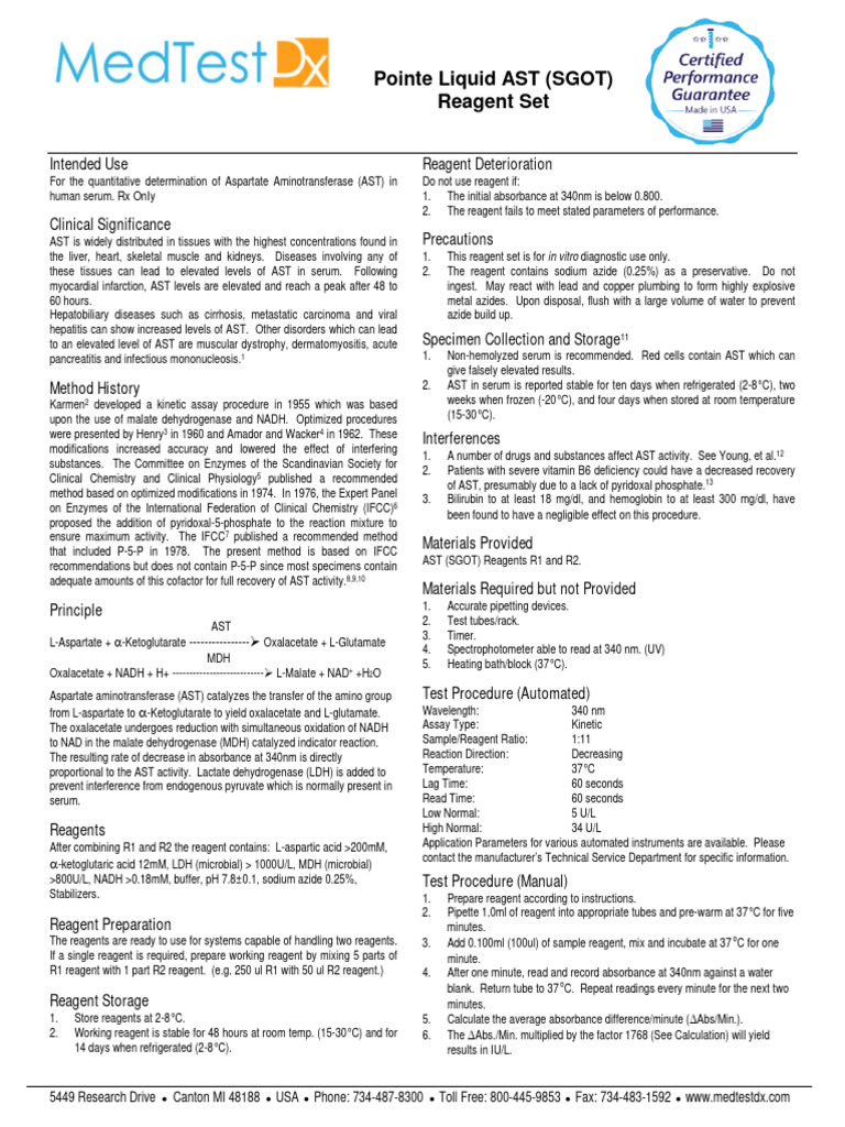 A7561-01 - AST | PDF | Biomolecules | Biochemistry