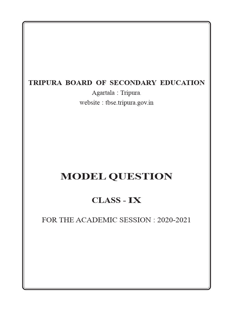 Model Question Papers - IX | PDF