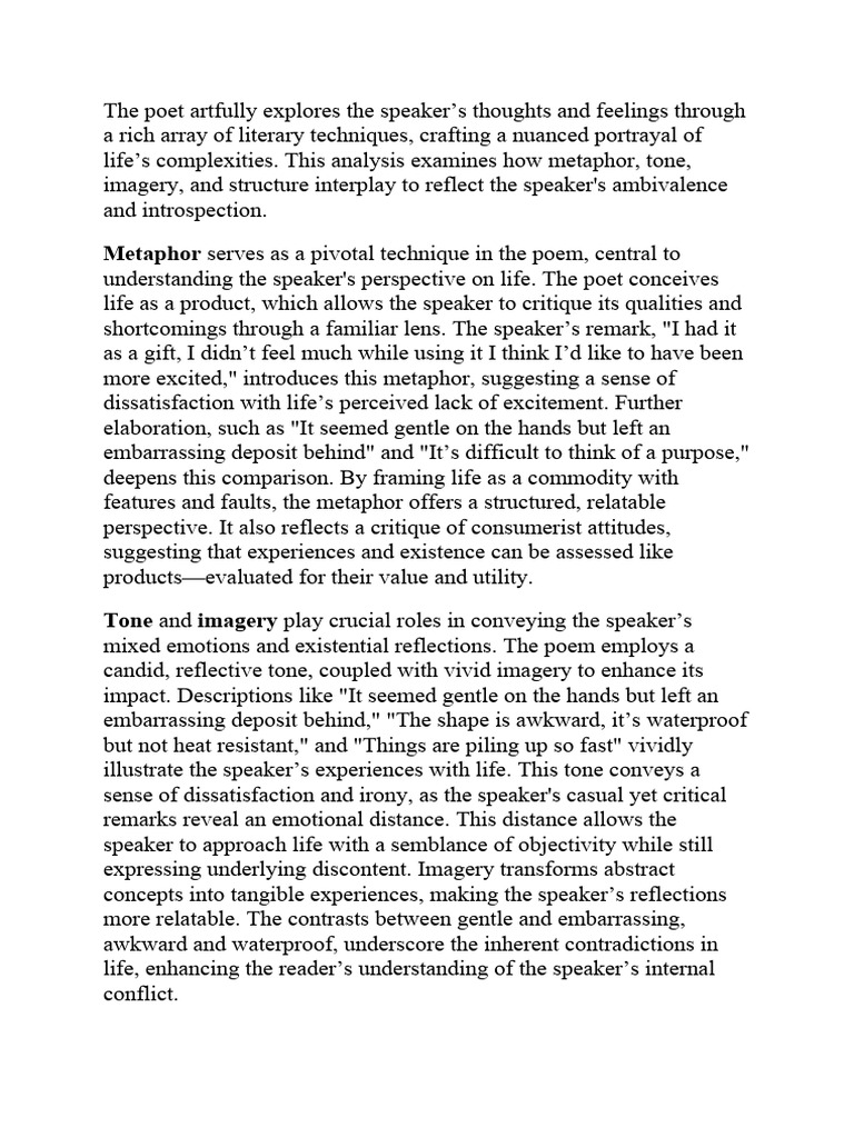 Ans - Consumers Report | PDF | Metaphor | Poetry