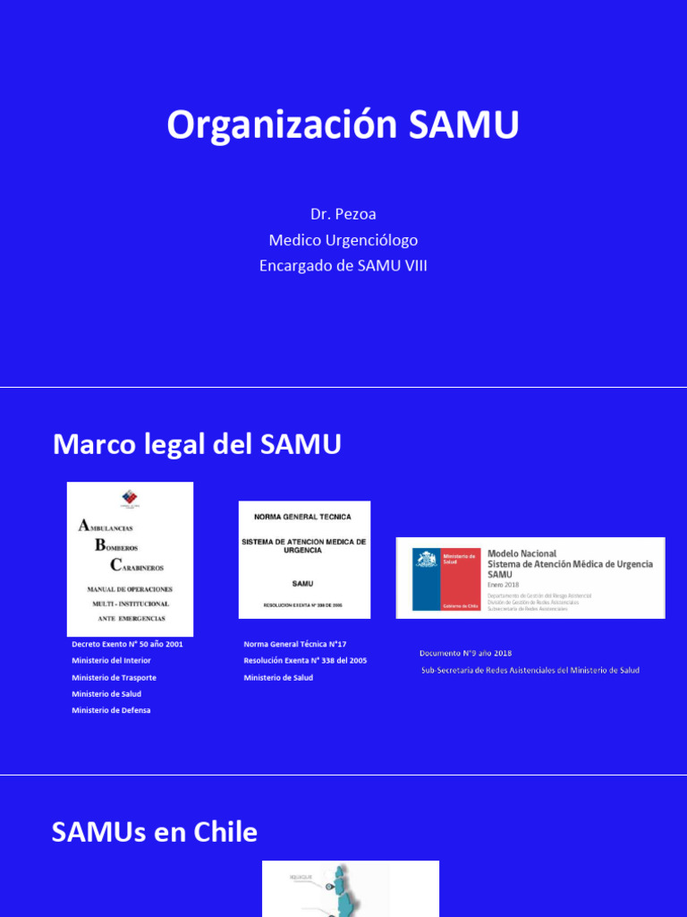 SAMU Chile: Operaciones y Desafíos | PDF | Paramédico | Reanimación cardiopulmonar