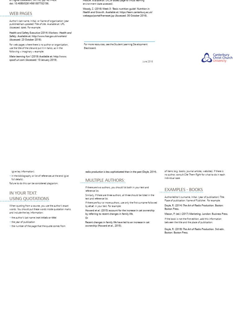 Harvard Referencing Guide | PDF | Citation