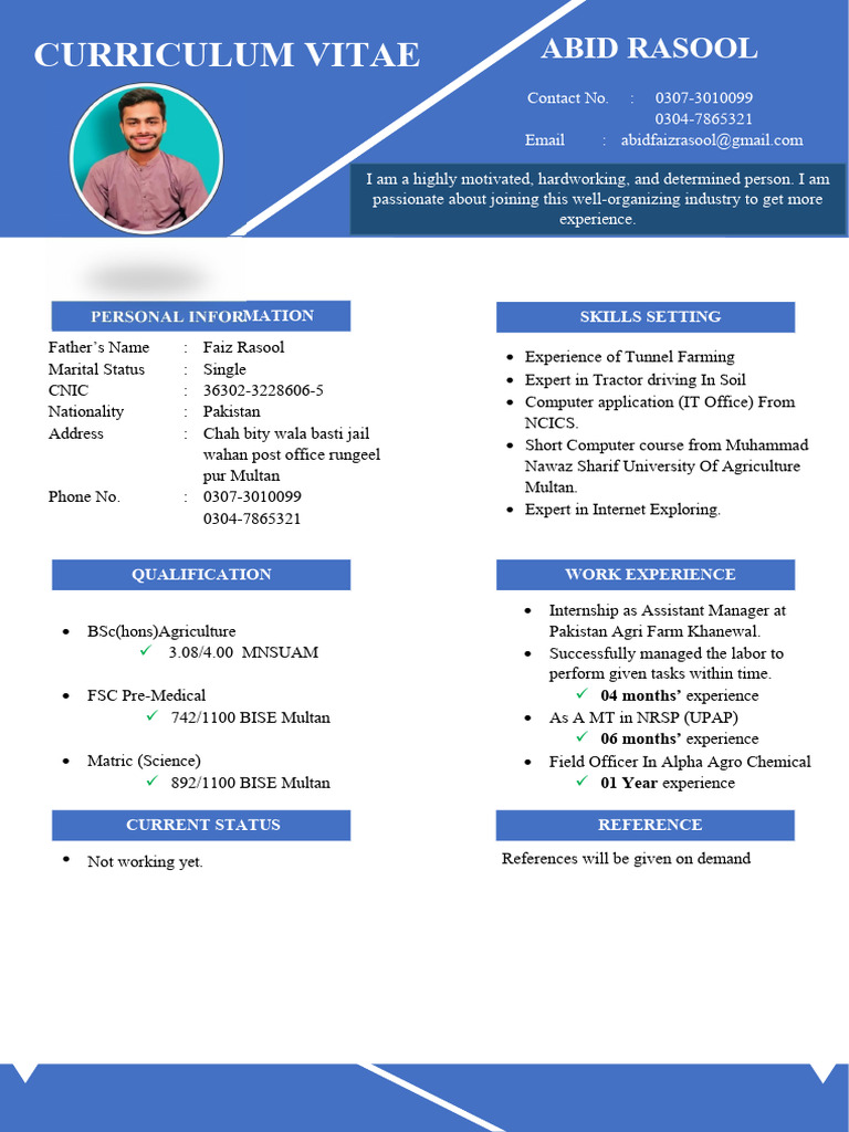 Abid Rasool CV | PDF