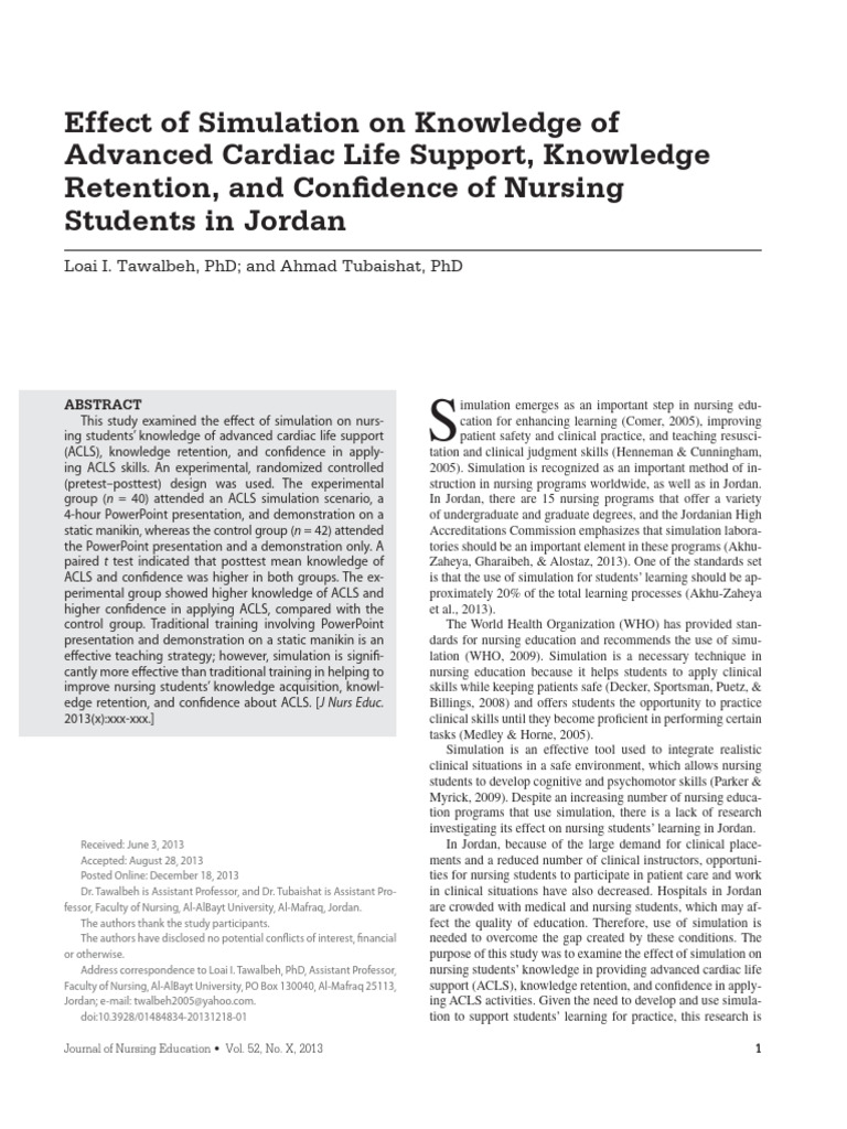 Effect of Simulation On Knowledge of Adv | PDF | Simulation | Nursing