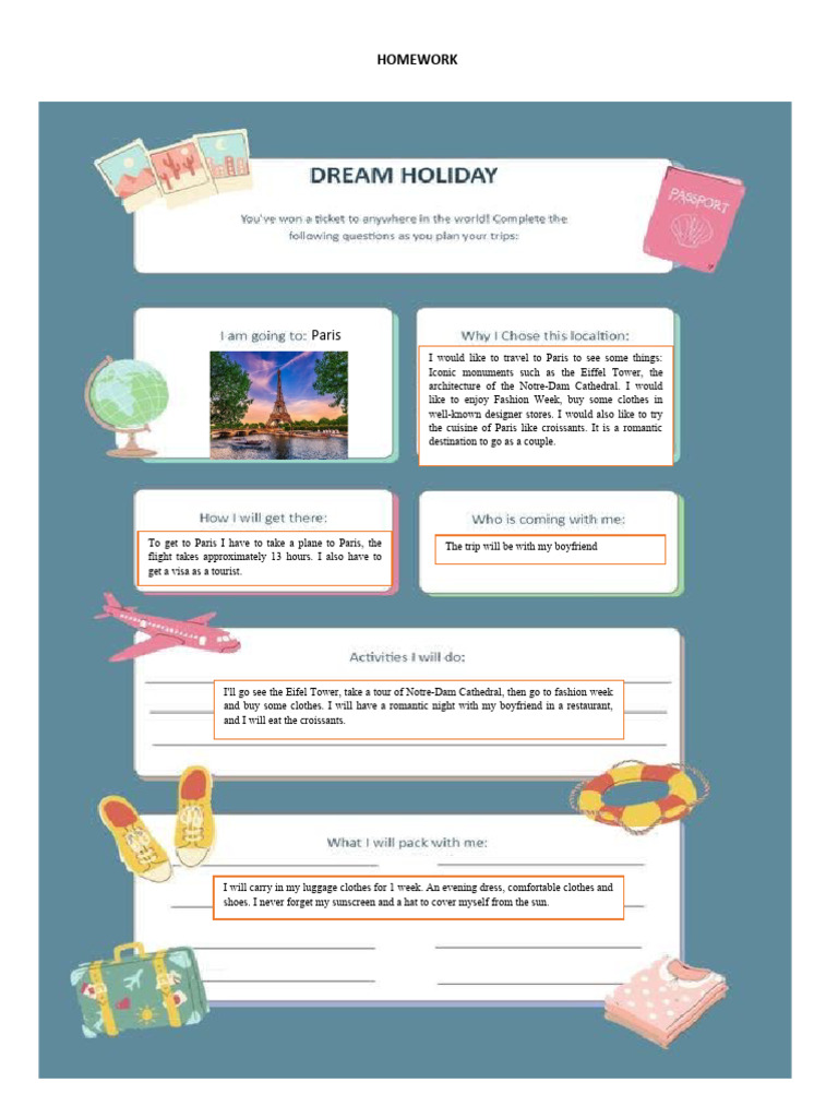 Dream Vacation Worksheet | PDF