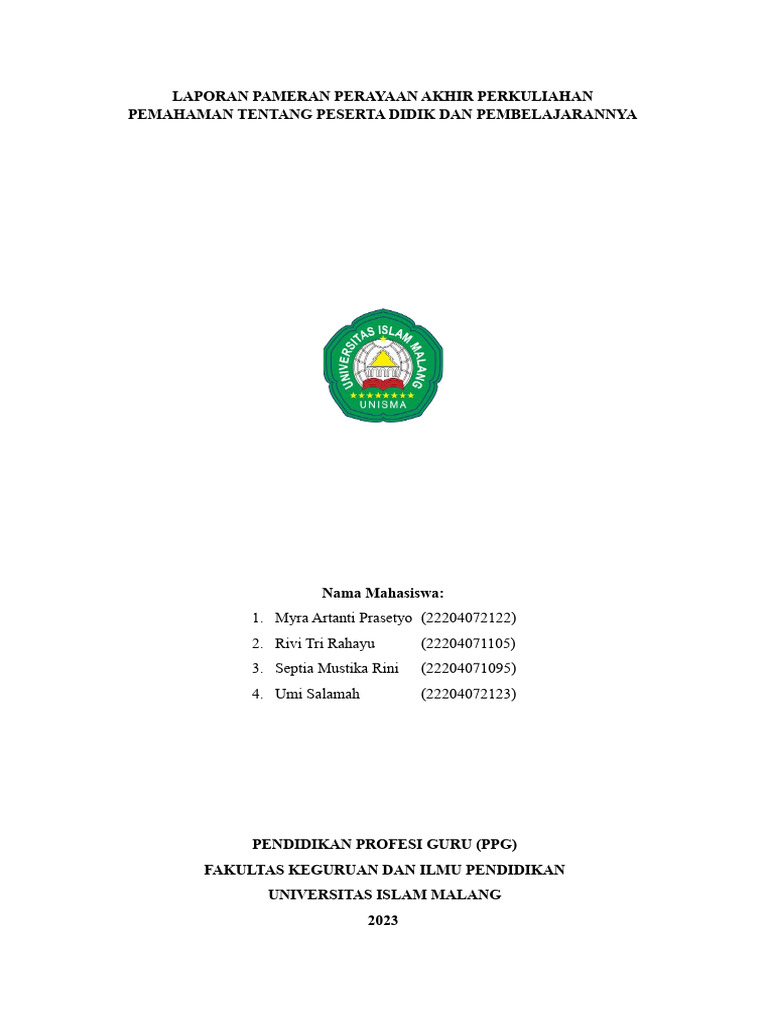 Laporan Pameran Perayaan Akhir Perkuliahan | PDF | Karier & Perkembangan