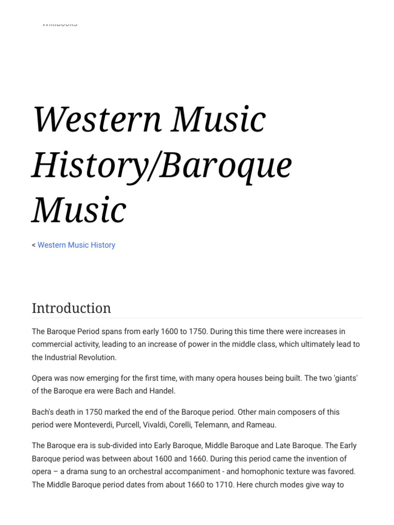 Western Music History - Baroque Music - Wikibooks, Open Books For An ...