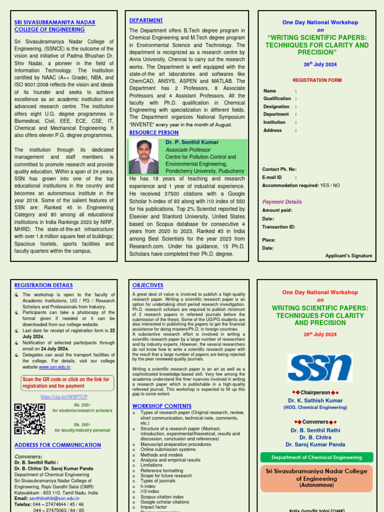 Brochure - Workshop | PDF | Academic Publishing | Academia