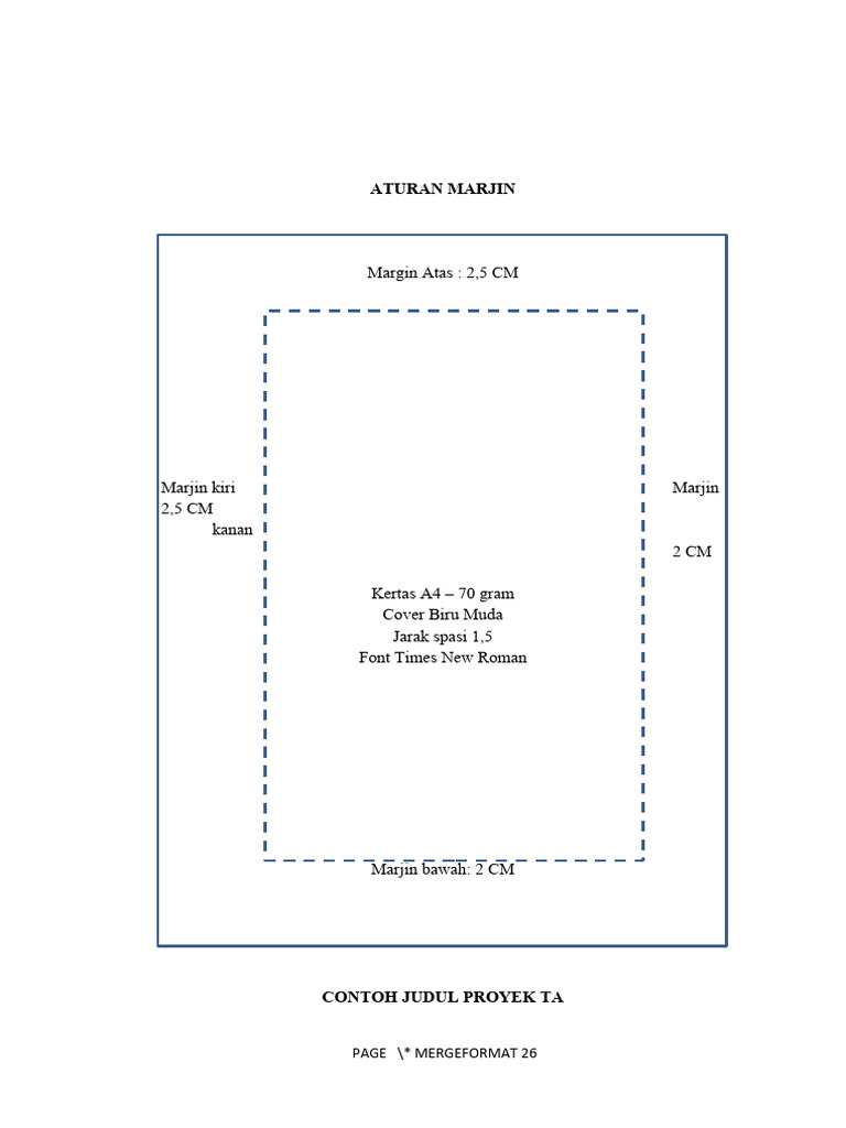 Aturan (Margin) Penulisan Laporan Proyek PKL, Logo SMK | PDF