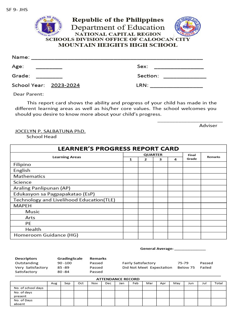 Final DepEd FORM 138 Sf9 | PDF | Behavioural Sciences
