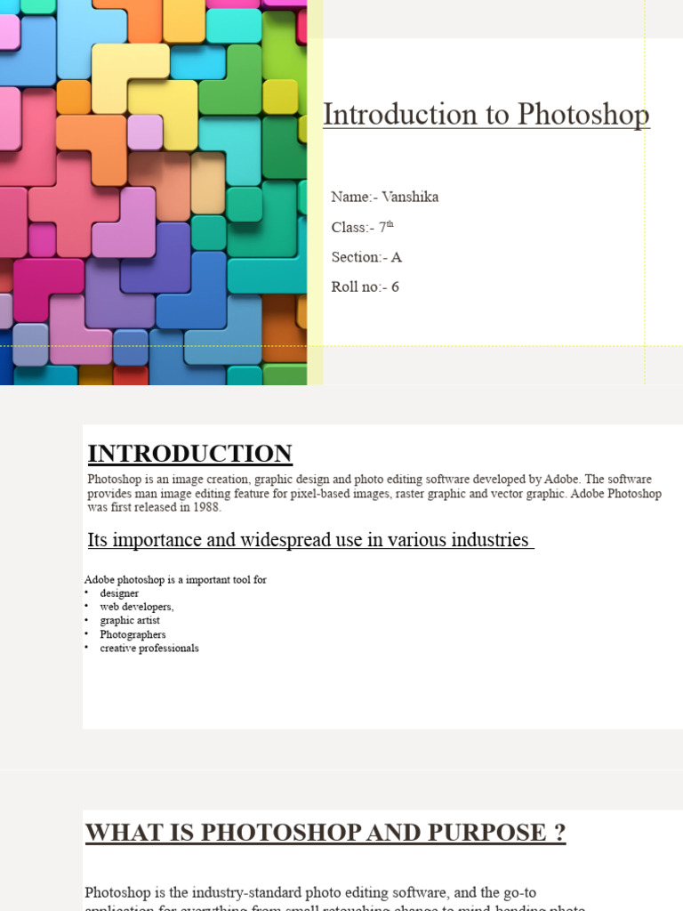 Introduction to Adobe Photoshop Basics | PDF | Adobe Photoshop | Image ...