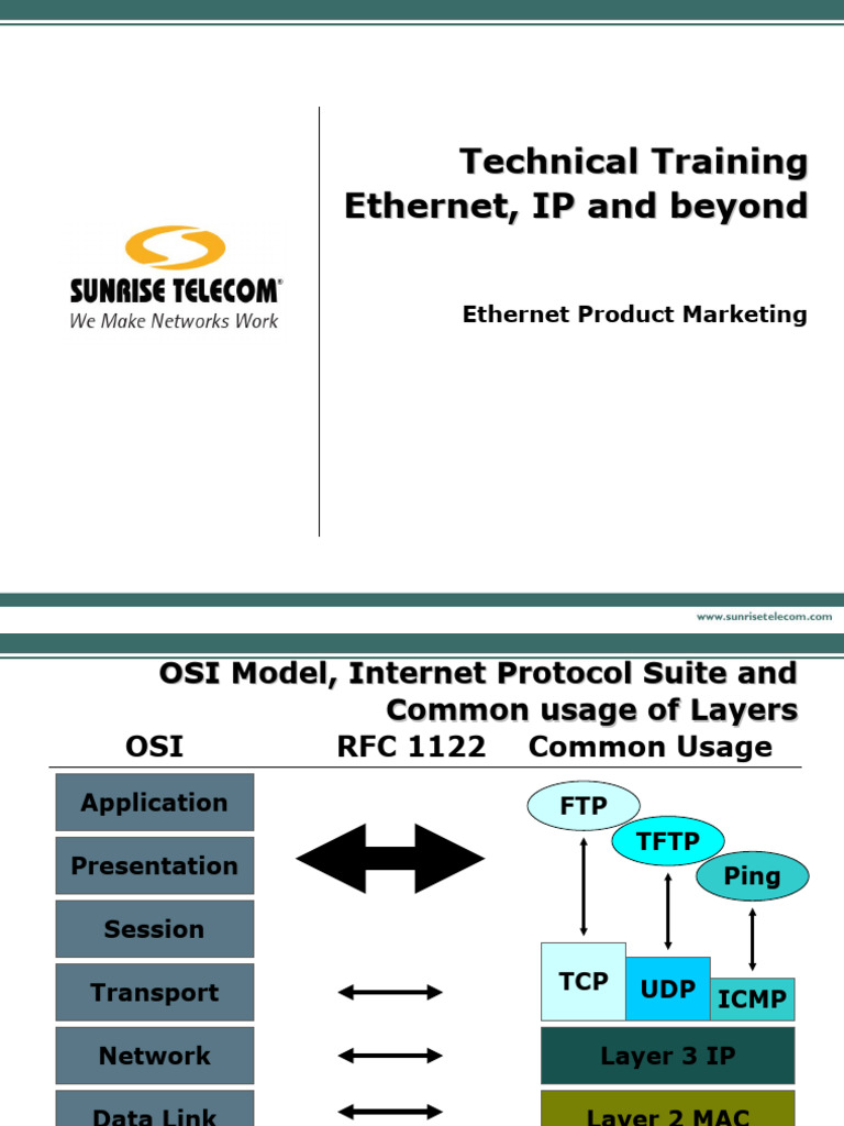 Ethernet and IP Technical Training Guide | PDF | Ip Address | Internet ...