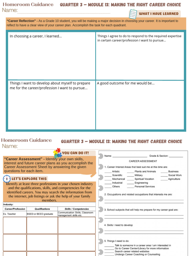 HGP Q3 Module 13 | PDF | Career & Growth | Business