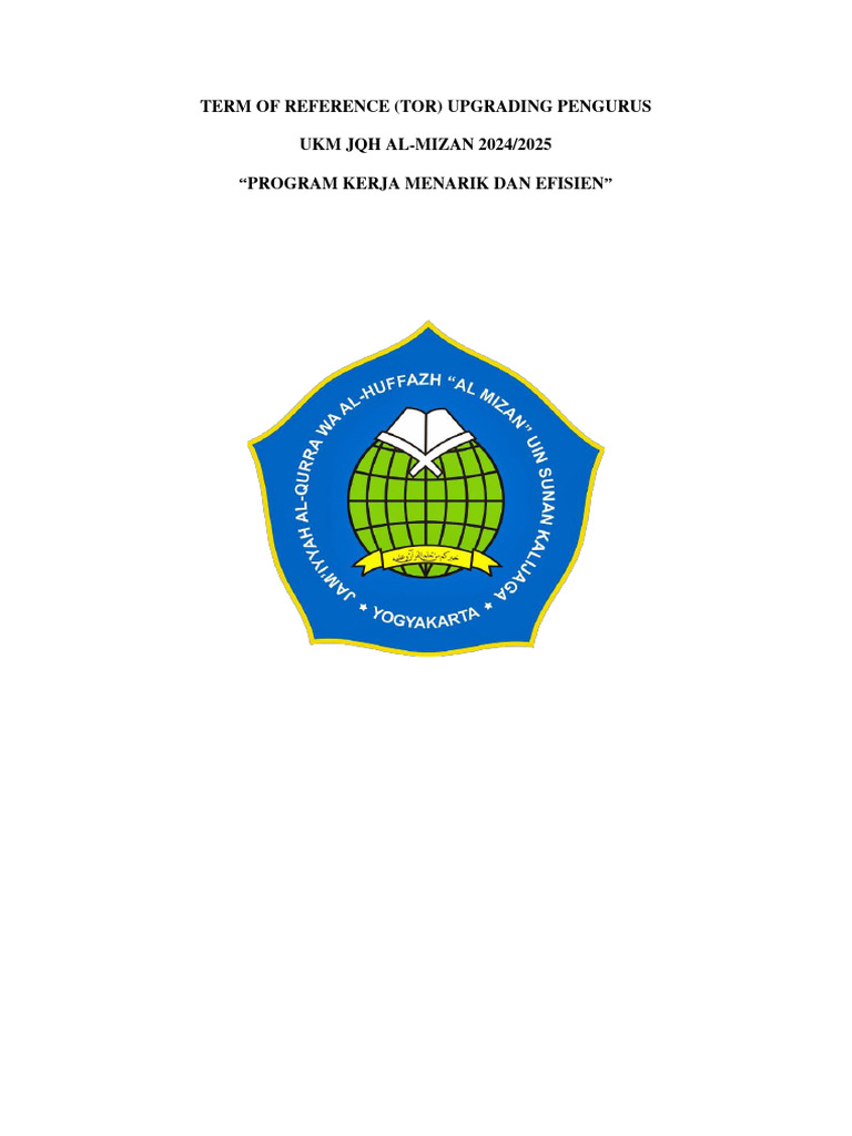 TOR Program Kerja Menarik Dan Efisien Upgrading | PDF