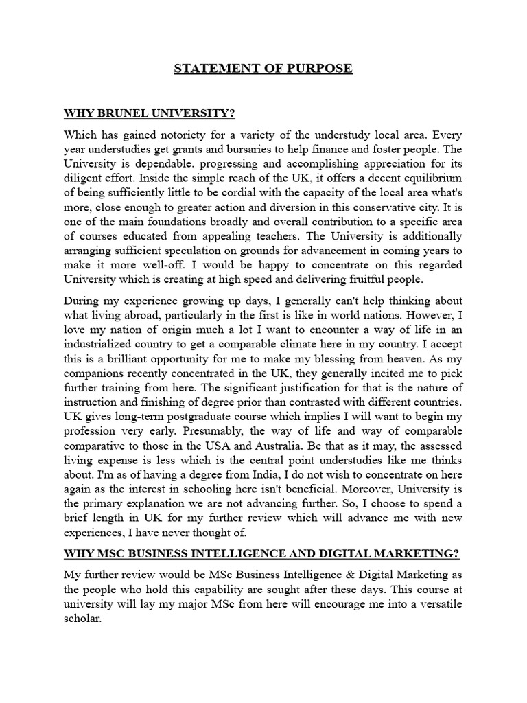 SOP Bus Int & Dig Mar Brunel | PDF | Cognition