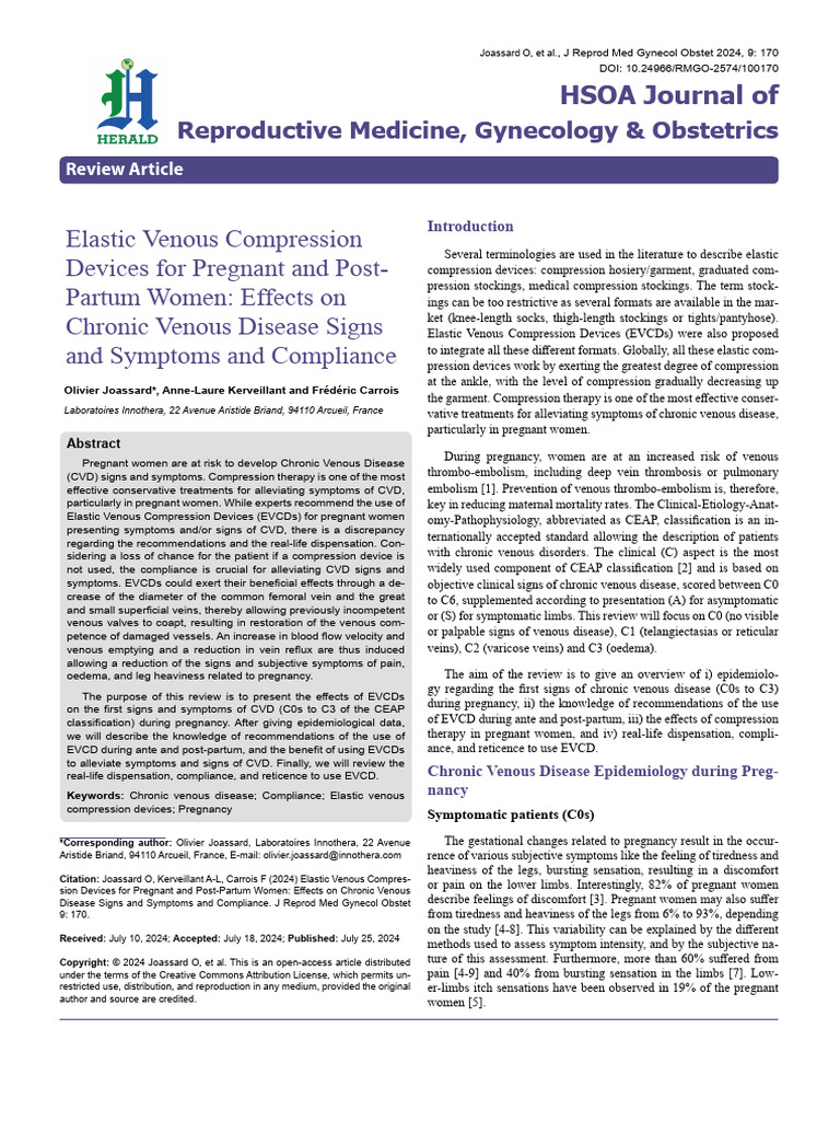 Elastic Venous Compression Devices For Pregnant and Post Partum Women ...