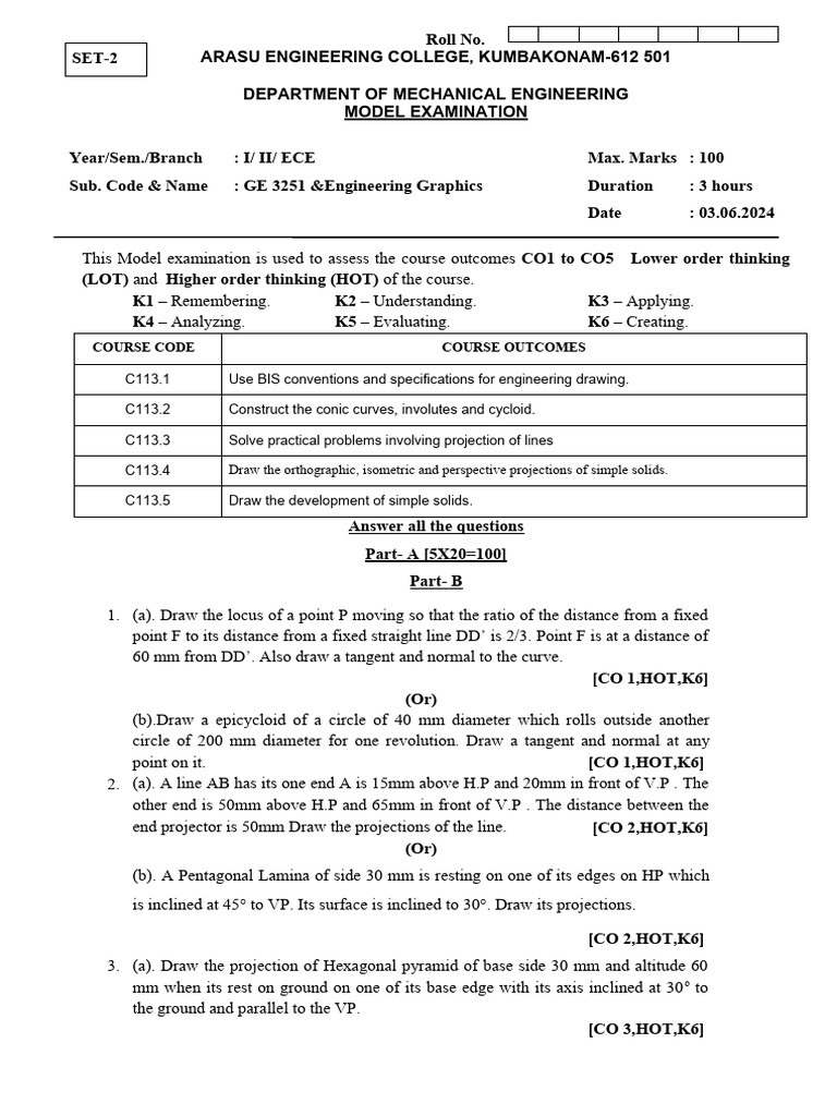 Ece Iat - I QP | PDF | Elementary Geometry | Geometry