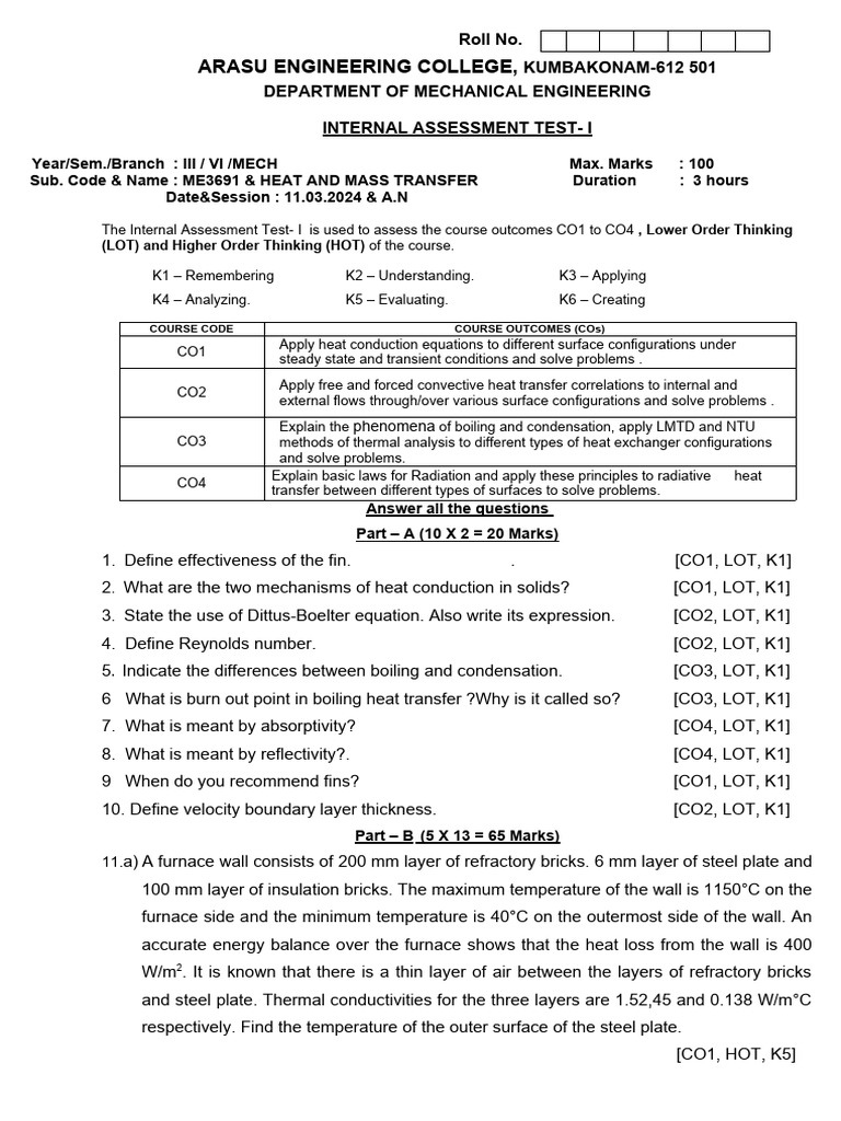 HMT QP | PDF | Heat Transfer | Heat