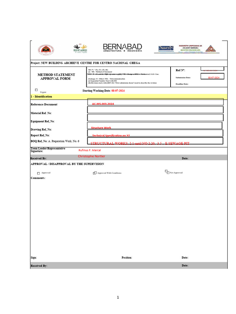 Method Statement for MS Formwork | PDF | Concrete | Structural Engineering