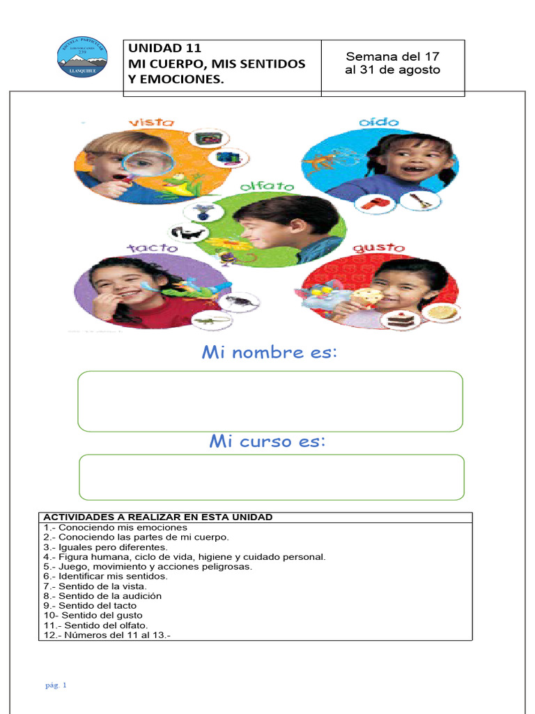 Unidad 11 (Sentidos y Emociones) | PDF | Las emociones | Desarrollo ...