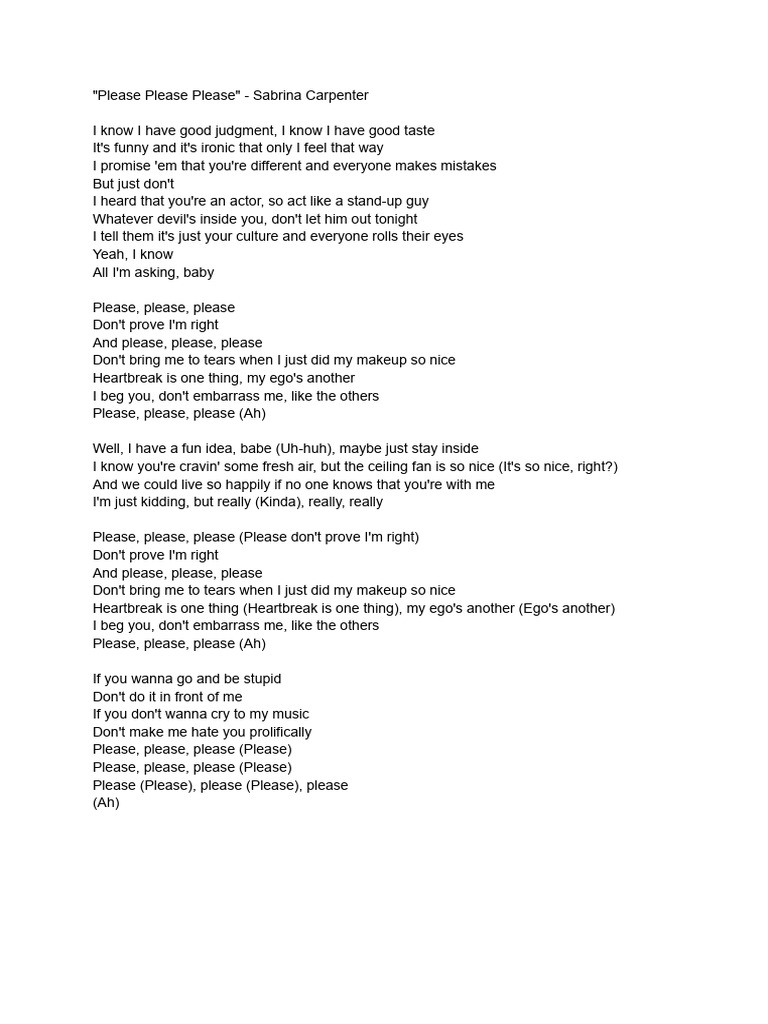 Please Please Please - Sabrina Carpenter | PDF | Art