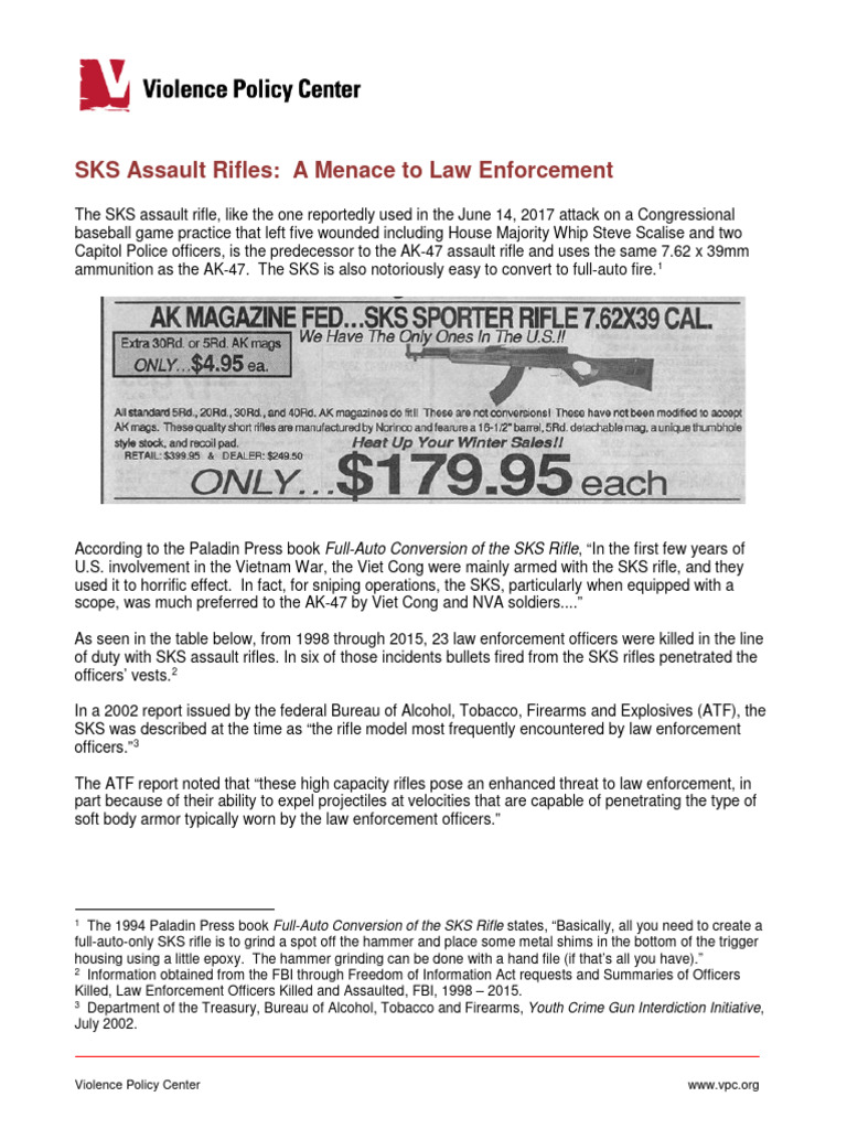 SKS Fact Sheet | PDF | Rifle | Firearms