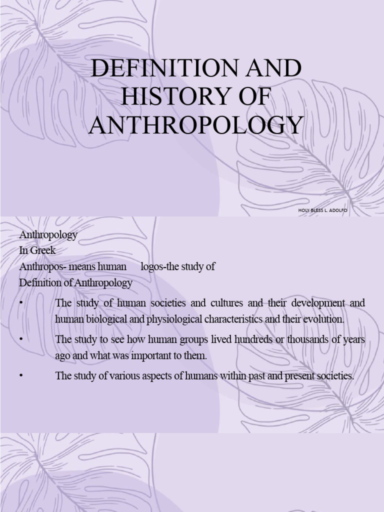 Anthropology: Definition, History, and Subfields | PDF | Anthropology ...