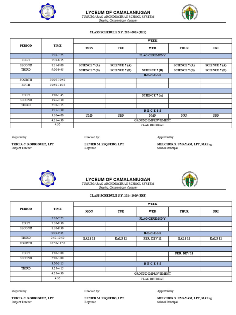 CLASS-SCHED | PDF