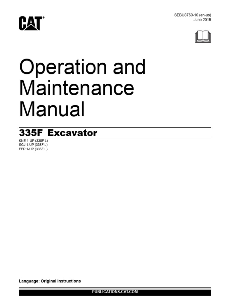 Cat 335F Operators & Maintenance Manual | PDF | Engines | Machines