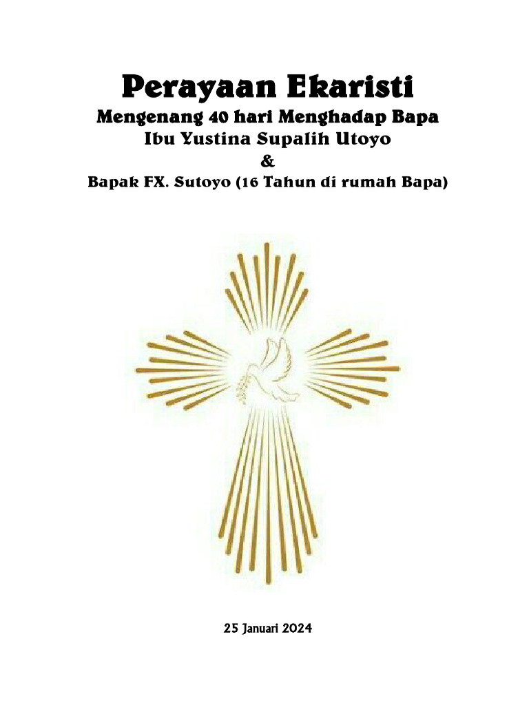 Teks Misa Arwah 40 Hari | PDF | Memasak, Makanan, & Anggur | Kajian ...