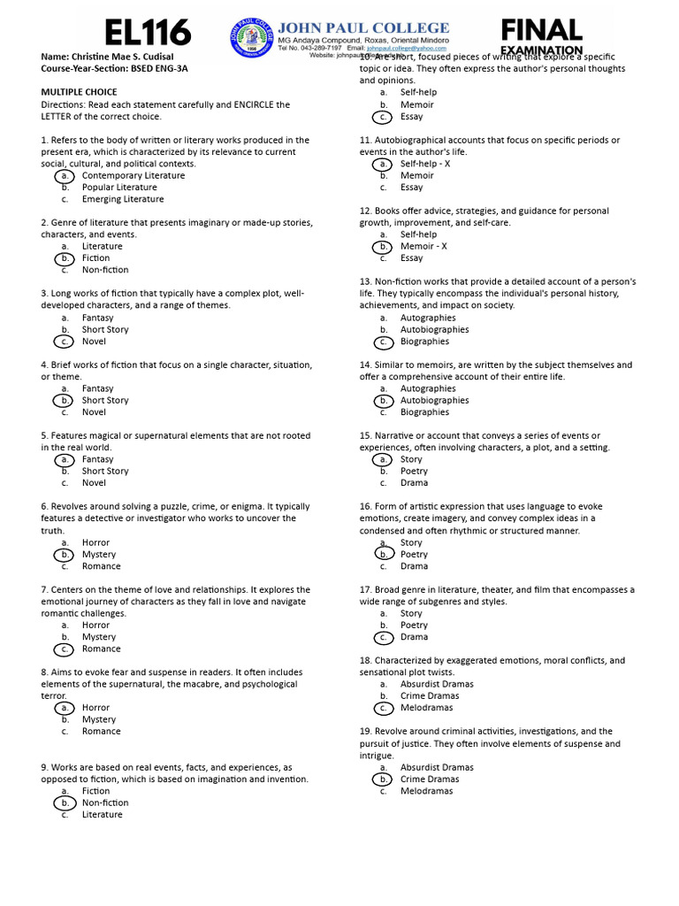 El116 Finals | PDF | Poetry | Rhyme