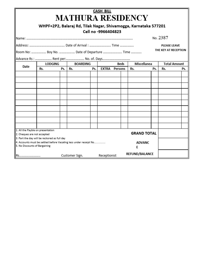 Lodge Bill | PDF | Business | Accounting