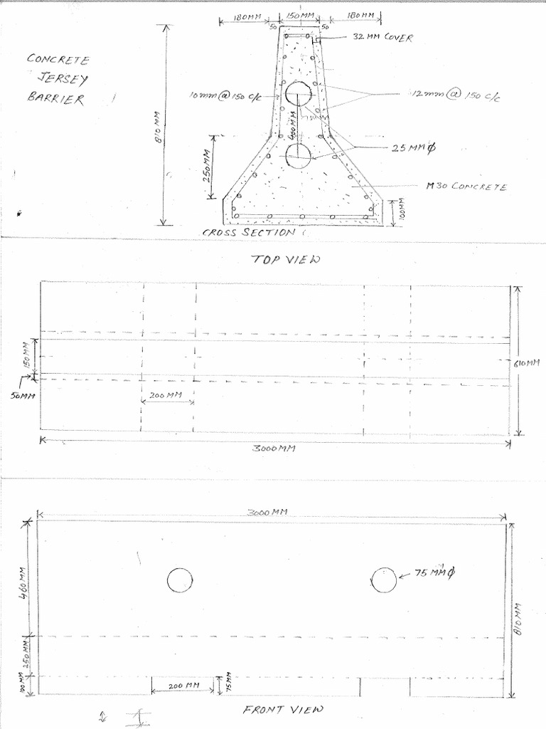 Jersey Barrier Drawing | PDF