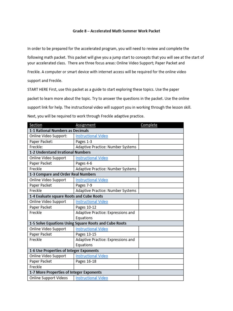 8th Grade Math Accelerated | PDF | Numbers | Exponentiation