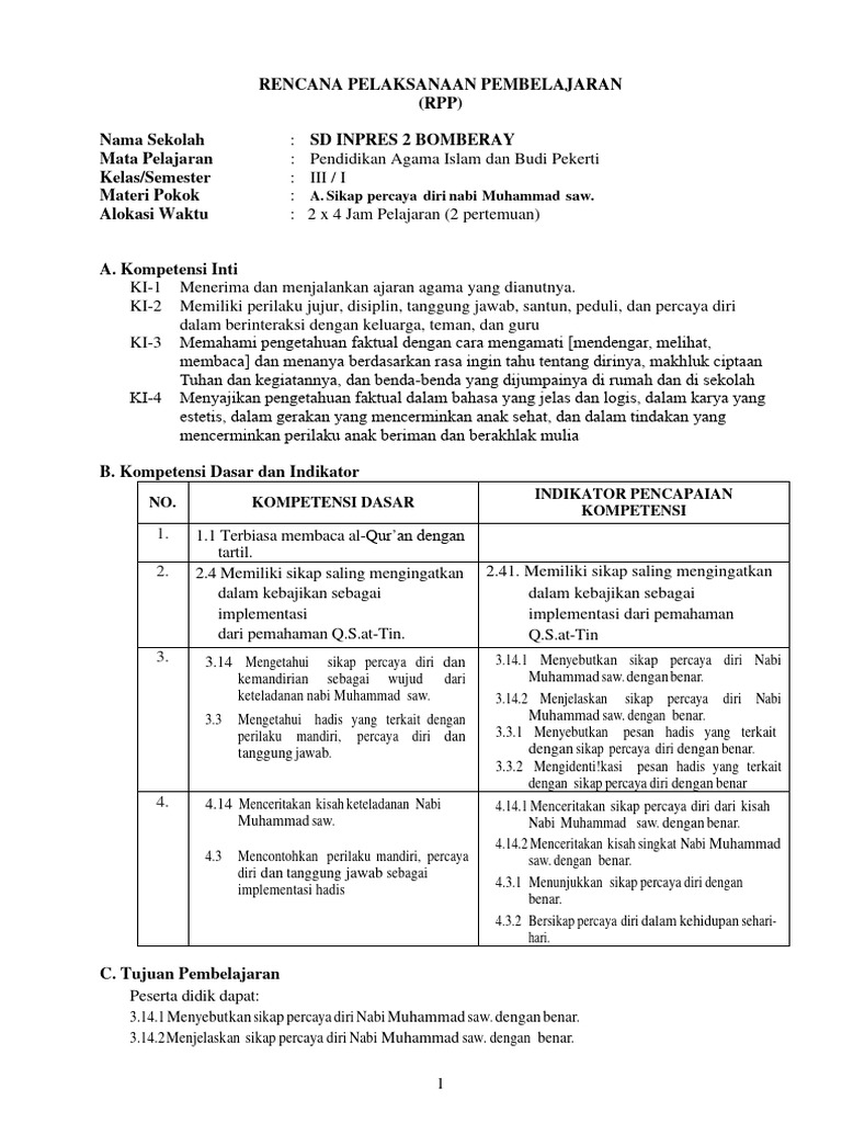 Rencana Pelaksanaan Pembelajaran (RPP) Nama Sekolah Mata Pelajaran ...