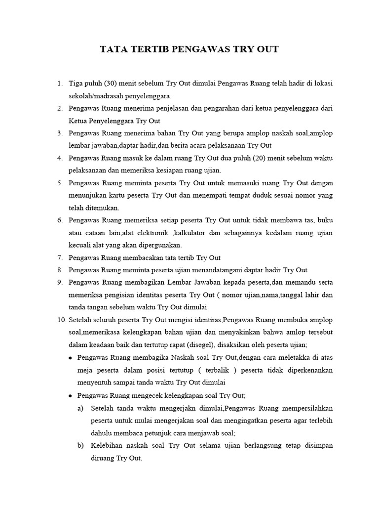 Tata Tertib Pengawas Ujian | PDF