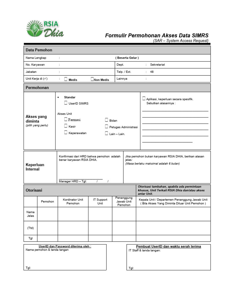 RSIADHIA - SAR Form New | PDF